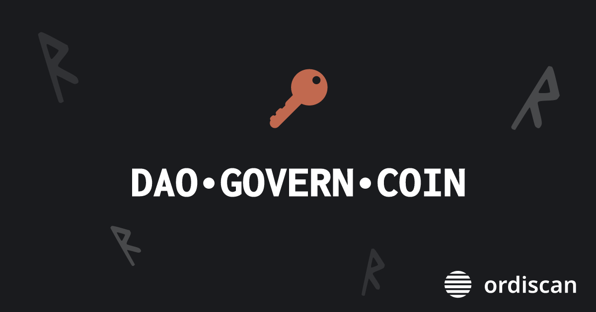 Dao•govern•coin Rune 168 Ordiscan 5541